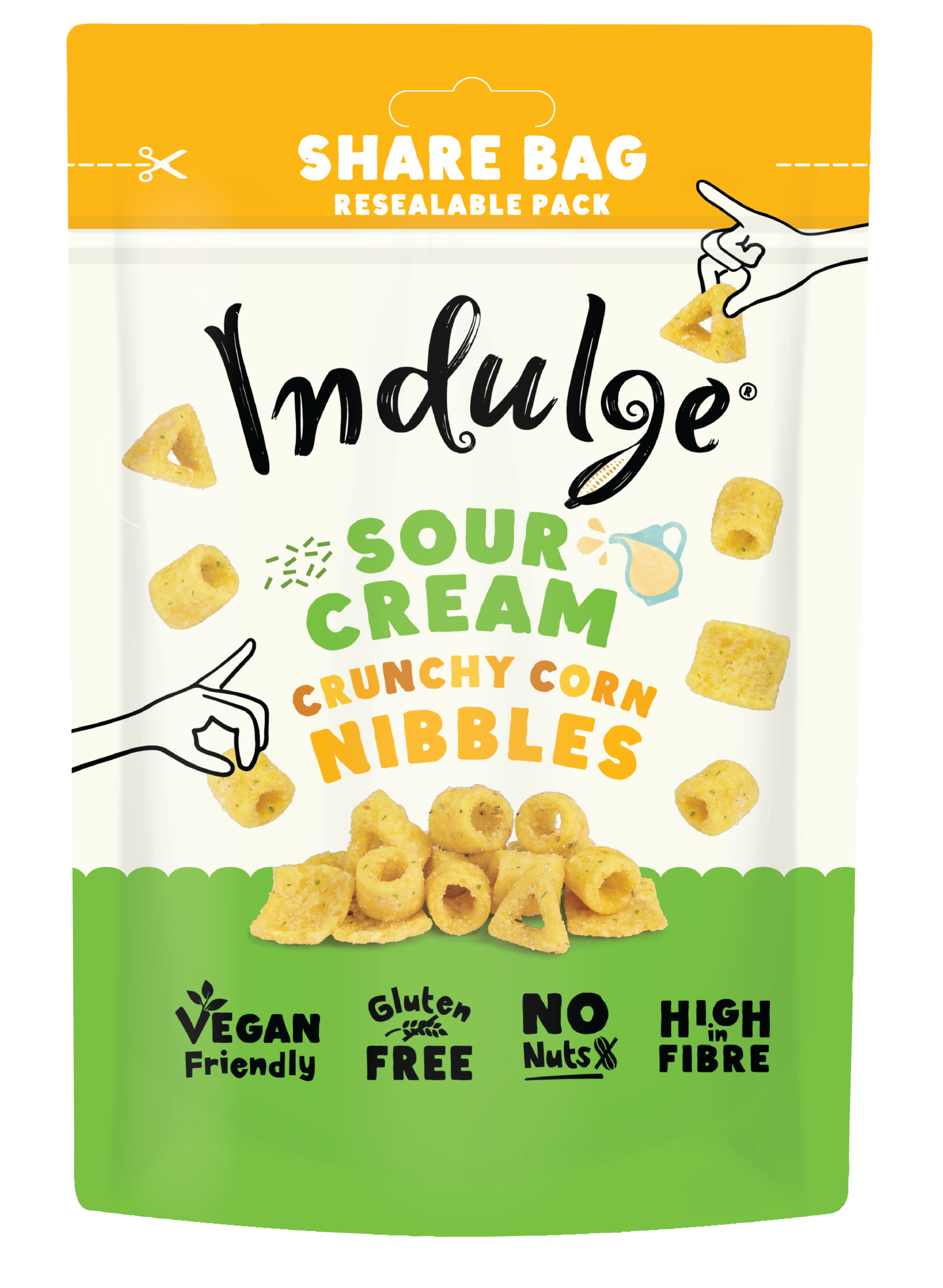 Indulge Crunchy Corn Nibbles - Sour Cream (7 x 100g) | Coan Foods Ltd ...